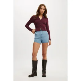 Quần Jeans Ngắn Nữ-High Rise Classic Stretch Denim Short chính hãng ...