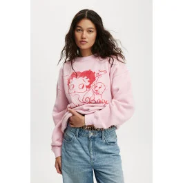 Áo Chui Đầu Dài Tay Nữ-Betty Boop Lcn Crew Sweatshirt COTTON:ON tại ACFC