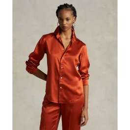 POLO RALPH LAUREN - Áo Sơ Mi Nữ Tay Dài Mulberry Silk Shirt|ACFC Online